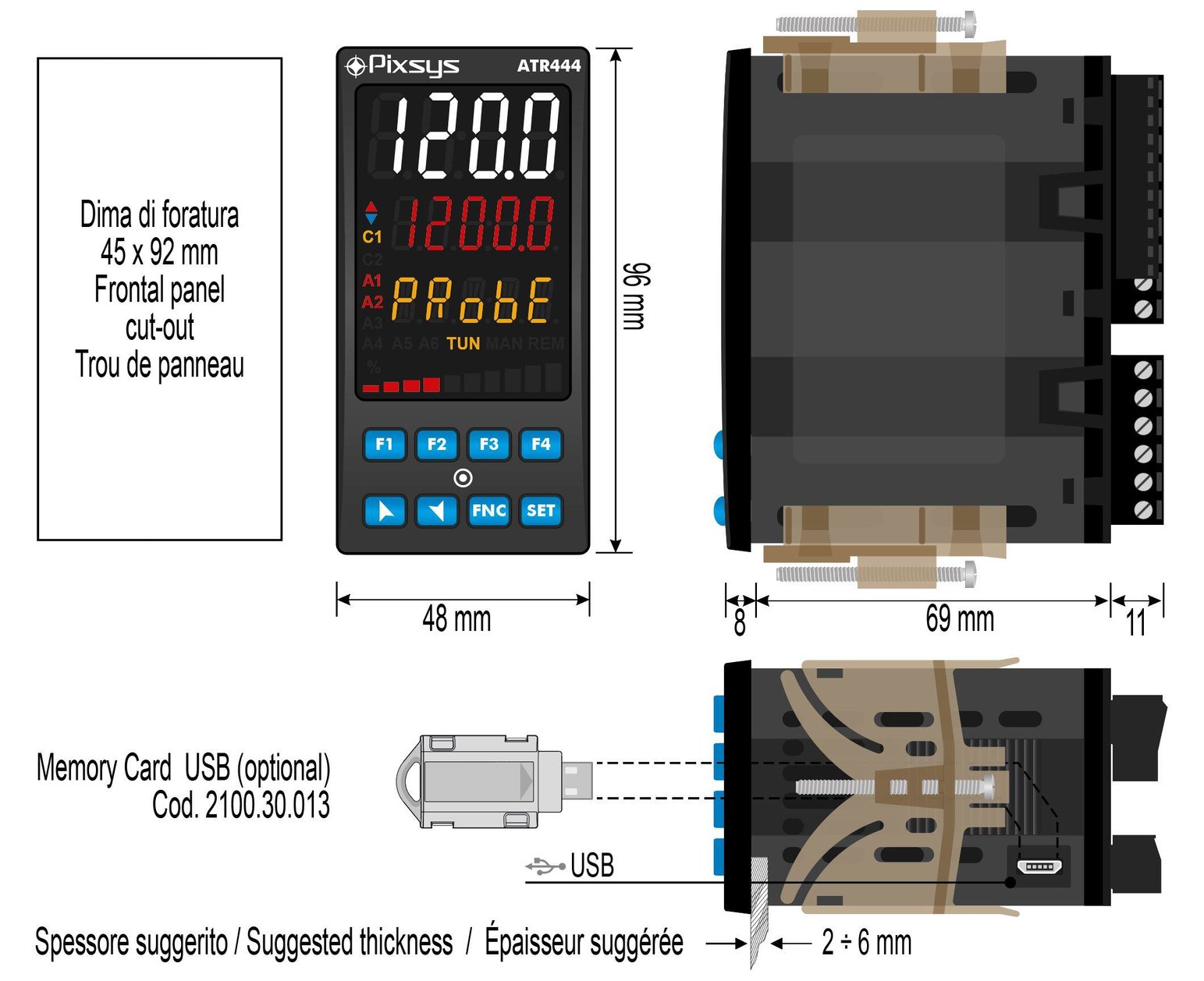 ATR444 | PID Controller 48x96mm (1/8DIN)